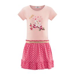 happy girls Kleid M&auml;dchen Gr&ouml;&szlig;e 128 gold / pink / rosa / wei&szlig;