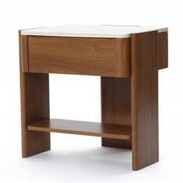 Hometopia Nachttisch, Braun, Holz, Quadratisch, 55x53x40 cm, Schlafzimmer, Nachttische