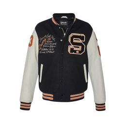 Schott NYC Jacke 'Teddy' Herren Gr&ouml;&szlig;e M orange / schwarz / wei&szlig; Sommerjacke