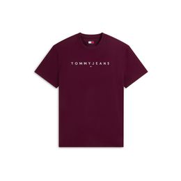 Tommy Jeans T-Shirt Herren Gr&ouml;&szlig;e L aubergine / wei&szlig;