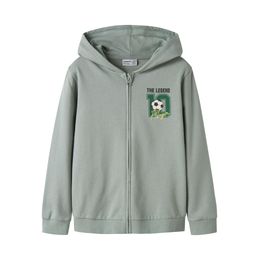 name it Sweatjacke 'NKMVOLTINUS' Jungen Gr&ouml;&szlig;e 122/128 gr&uuml;n / schilf / schwarz / wei&szlig;