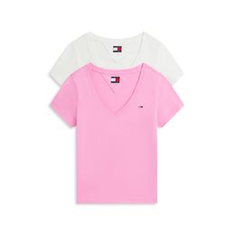 Tommy Jeans T-Shirt Damen Gr&ouml;&szlig;e XS hellpink / wei&szlig;