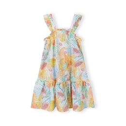MINOTI Kleid M&auml;dchen Gr&ouml;&szlig;e 104/110 hellblau / hellgr&uuml;n / orange / offwhite