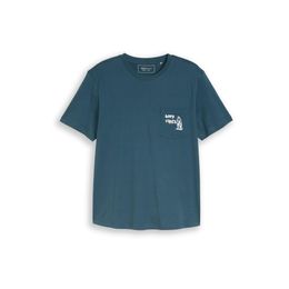 Tom Tailor Denim T-Shirt Herren Gr&ouml;&szlig;e S petrol / wei&szlig;