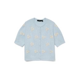 V&eacute;ro Moda VERO MODA Knit Cardigan 'VMDoffy Intarsia' female size XXL Light blue / White