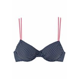 s.Oliver Bikin-Top 'Avni' Damen Gr&ouml;&szlig;e 80 dunkelblau / rot / wei&szlig;