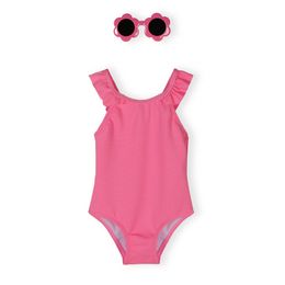 MINOTI Set: Badeanzug und Sonnenbrille M&auml;dchen Gr&ouml;&szlig;e 62/68 himbeer