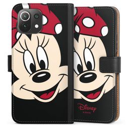 DeinDesign Xiaomi Mi 11 Lite 5G Handy Klapph&uuml;lle Handyh&uuml;lle aus Kunst Leder schwarz Flip Case Disney Minnie Mouse Official Licensed Product Sideflip mit langer 