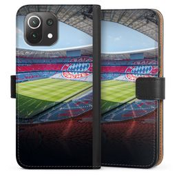 DeinDesign Xiaomi Mi 11 Lite 5G Handy Klapph&uuml;lle Handyh&uuml;lle aus Kunst Leder schwarz Flip Case Fcb Stadium Fc Bayern M&uuml;nchen Sideflip mit langer Lasche