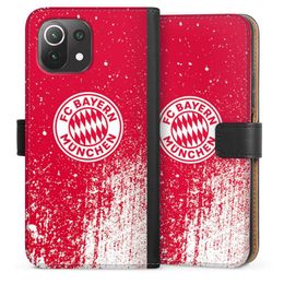 DeinDesign Xiaomi Mi 11 Lite 5G Handy Klapph&uuml;lle Handyh&uuml;lle aus Kunst Leder schwarz Flip Case Fcb Fc Bayern M&uuml;nchen Official Licensed Product Sideflip mit langer