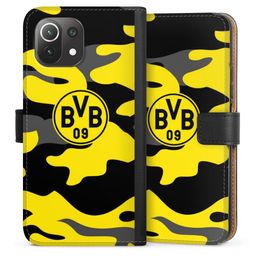 DeinDesign Xiaomi Mi 11 Lite 5G Handy Klapph&uuml;lle Handyh&uuml;lle aus Kunst Leder schwarz Flip Case Borussia Dortmund Merchandise Bvb Sideflip mit langer Lasche