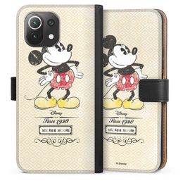 DeinDesign Xiaomi Mi 11 Lite 5G Handy Klapph&uuml;lle Handyh&uuml;lle aus Kunst Leder schwarz Flip Case Official Licensed Product Mickey Mouse Disney Sideflip mit langer 