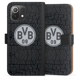DeinDesign Xiaomi Mi 11 Lite 5G Handy Klapph&uuml;lle Handyh&uuml;lle aus Kunst Leder schwarz Flip Case Jersey Borussia Dortmund Bvb Sideflip mit langer Lasche