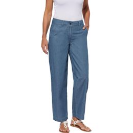 Damen Culotte in Jeans-Qualit&auml;t, Baumwolle blue-bleached, Gr&ouml;&szlig;e 24