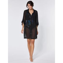 feel good Strandbluse, Schwarz, Gr. 48/50, Damen, Strandkleider, Material: Polyester