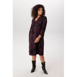 sheego Gro&szlig;e Gr&ouml;&szlig;en Jerseykleid, schwarz-bordeaux, Gr&ouml;&szlig;e 48 - Damen