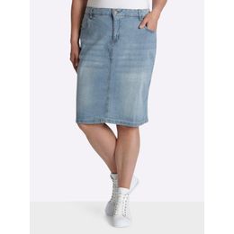 sheego Gro&szlig;e Gr&ouml;&szlig;en Jeansrock schmal geschnitten, blue-bleached, Gr&ouml;&szlig;e 50 - Damen