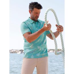Marco Donati Herren Kurzarmshirt mit exotischem Dessin, ozean-bedruckt, Gr&ouml;&szlig;e 44/46
