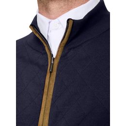 Marco Donati Herren Strickjacke mit Rautensteppung, marine, Gr&ouml;&szlig;e 60/62