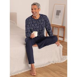 w&auml;schepur men Herren Schlafanzug, marine-steingrau, Gr&ouml;&szlig;e 44/46