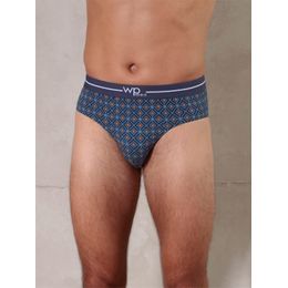 w&auml;schepur men Herren Slip, marine-mittelblau-bedruckt + marine + hellblau, Gr&ouml;&szlig;e 5