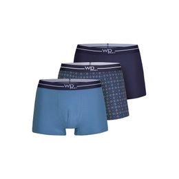 w&auml;schepur men Herren Pants, marine-mittelblau-bedruckt + marine + hellblau, Gr&ouml;&szlig;e 10