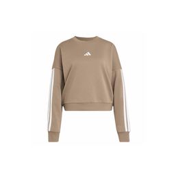 adidas Sportswear Sportsweatshirt 'ESSENTIALS 3-STRIPES FRENCH TERRY' Damen Gr&ouml;&szlig;e S khaki / wei&szlig;