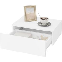 WOLTU Nachttisch, Wei&szlig;, Holzwerkstoff, 1 Schubladen, Rechteckig, 40x14x30 cm, Schlafzimmer, Nachttische