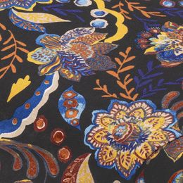 buttinette Viskose-Jersey "Blumen", blau-color