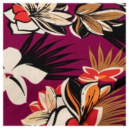 buttinette Viskose-Popeline "Blumen", beere-color