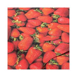 buttinette Baumwollstoff-Digitaldruck "Erdbeeren", Serie Ria, rot-color