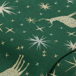 buttinette Jacquard "Weihnachtliche Hirsche", gr&uuml;n/gold