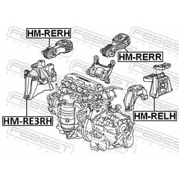 FEBEST Lagerung, Motor hmrelh vorne links f&uuml;r HONDA