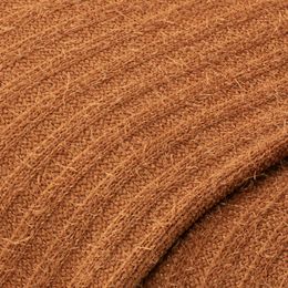 buttinette Strickstoff mit Fransen, moccabraun