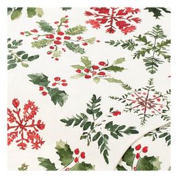 buttinette Baumwoll-Canvas Winter-Ornamente "Doreen", wei&szlig;-color