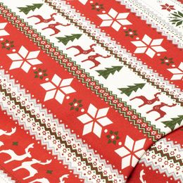 buttinette Baumwoll-Canvas Norweger-Muster "Doreen", rot-color