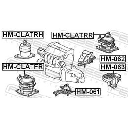 FEBEST Lagerung, Motor hmclatrh vorne rechts f&uuml;r HONDA