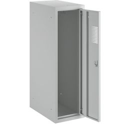eurokraft basic Kombi-Schlie&szlig;fachschrank Amsterdam, Einzelmodul, lichtgrau, Breite 300 mm, Zylinderschloss