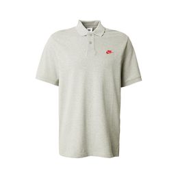 Nike Sportswear Poloshirt 'CLUB' Herren Gr&ouml;&szlig;e XL hellgrau / knallrot
