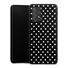 DeinDesign Galaxy A52s 5G Handy Silikon H&uuml;lle Case schwarz Handyh&uuml;lle Points Polka Dots Retro
