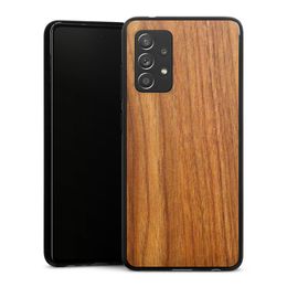 DeinDesign Galaxy A52s 5G Handy Silikon H&uuml;lle Case schwarz Handyh&uuml;lle Wooden Look Larch Wood