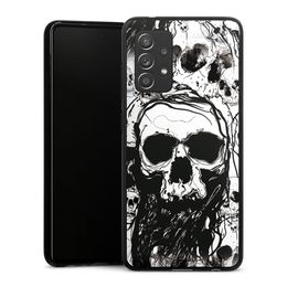 DeinDesign Galaxy A52s 5G Handy Silikon H&uuml;lle Case schwarz Handyh&uuml;lle Skulls Totenkopf Halloween