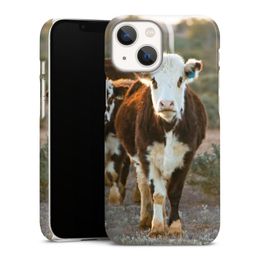DeinDesign iPhone 13 Mini Handy Premium Case Smartphone Handyh&uuml;lle Schutzh&uuml;lle gl&auml;nzend Cow Farmer Calf Premium Case