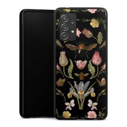 DeinDesign Galaxy A52s 5G Handy Silikon H&uuml;lle Case schwarz Handyh&uuml;lle Flower Wreath Bee Blossom