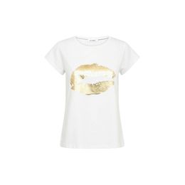 Co'Couture Co'couture T-shirt ' KissCC ' Damen Gr&ouml;&szlig;e M gold / wei&szlig;