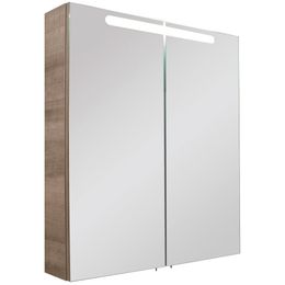 Fackelmann LED-Spiegelschrank 'A-Vero' braun 70 x 79,5 x 15,7 cm