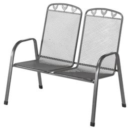 Gartenbank 'Toulouse' 2-Sitzer Stahl grau 108 x 98 x 68 cm