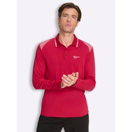 Catamaran Sports Herren Langarm-Poloshirt mit Jacquard-Eins&auml;tzen, rot, Gr&ouml;&szlig;e 44/46
