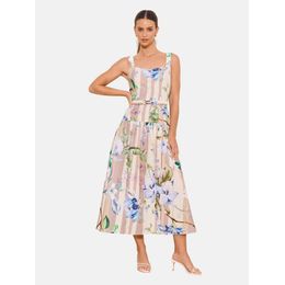 Lipsy Kleid Damen Gr&ouml;&szlig;e 38 beige / dunkelbeige / pastellblau / hellgr&uuml;n Sommerkleid