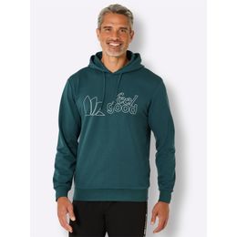 feel good Herren Sweatshirt, petrol-wei&szlig;, Gr&ouml;&szlig;e 48/50